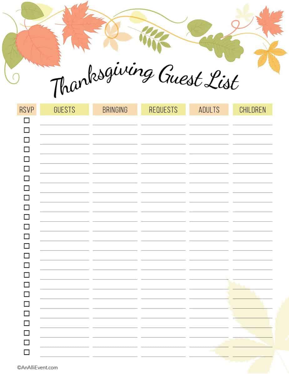 FREE Thanksgiving Planner Printable - An Alli Event FREE Thanksgiving Planner Printable - An Alli Event