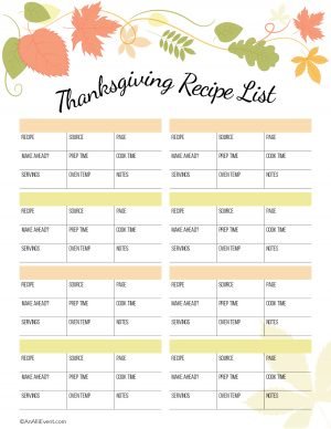 FREE Thanksgiving Planner Printable - An Alli Event