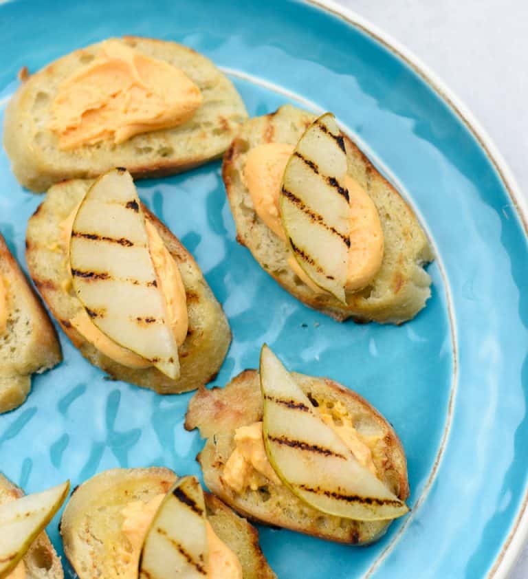 Grilled Pear Crostini - Easy and Delicious Appetizer - An Alli Event