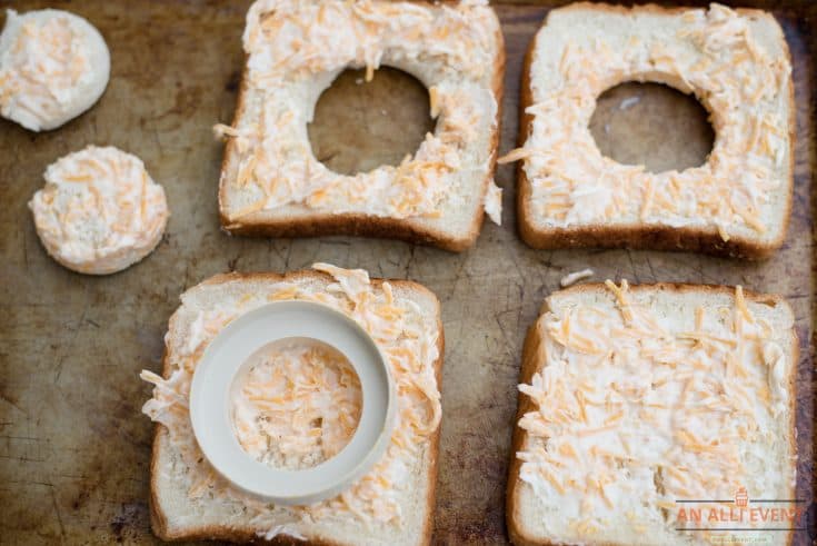 Sheet Pan Cheesy Egg In Hole Texas Toast - An Alli Event