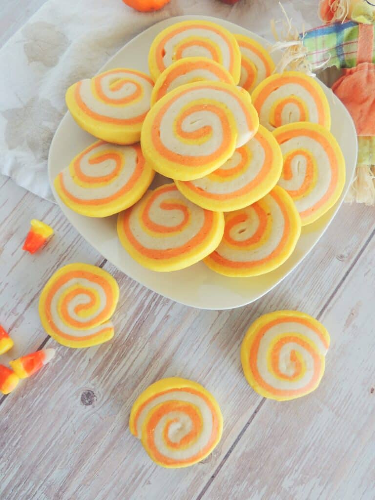 Candy Corn Pinwheel Sugar Cookies - Easy Recipe - An Alli Event