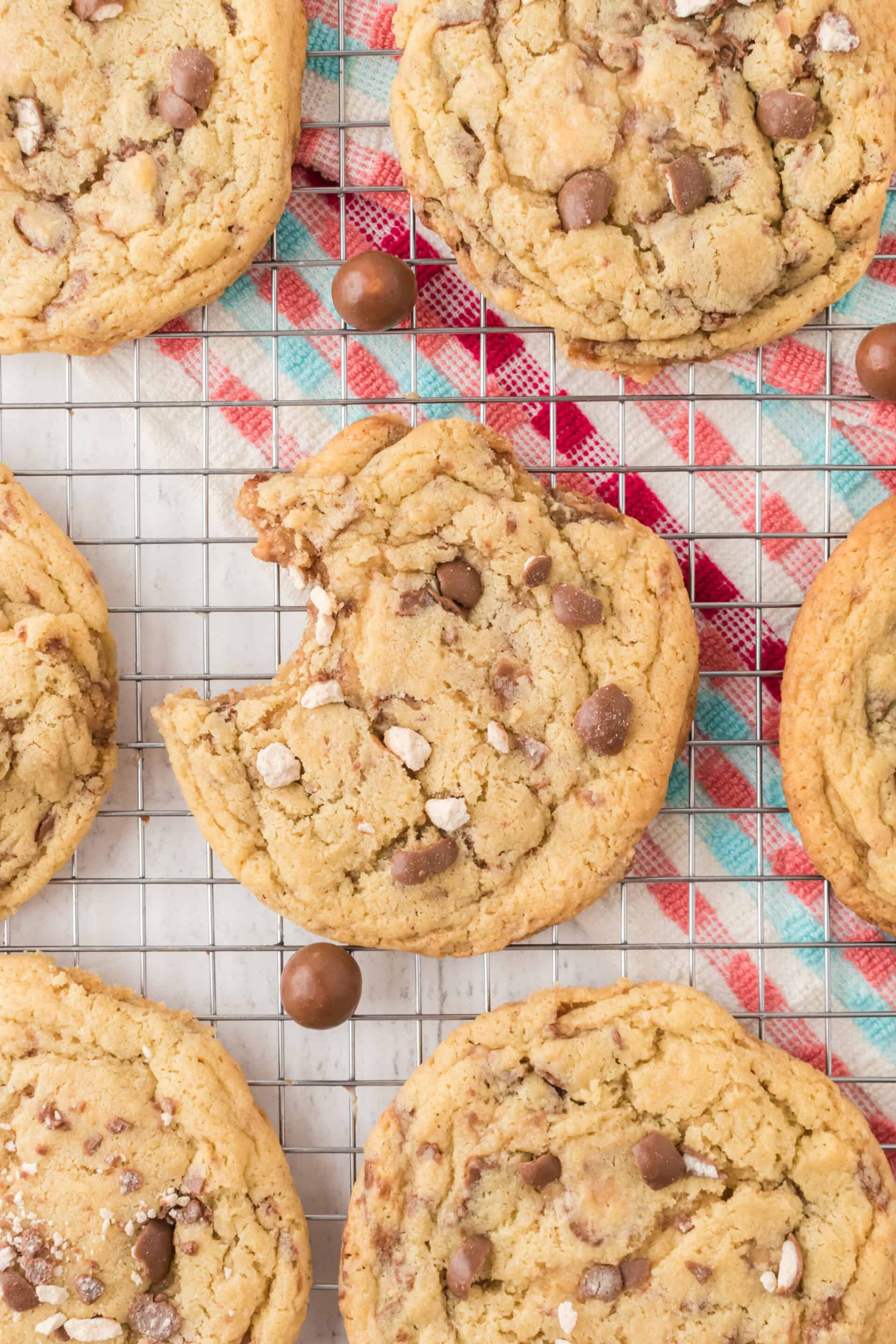 Malted Milk Ball Cookies With Toffee Bits - An Alli Event